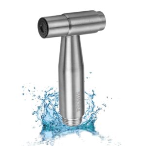 new version handheld bidet toilet sprayer head, stainless steel bidet sprayer, diaper cloth bathroom sprayer, bidet sprayer head for toilet or kitchen cleaning - brushed nickel