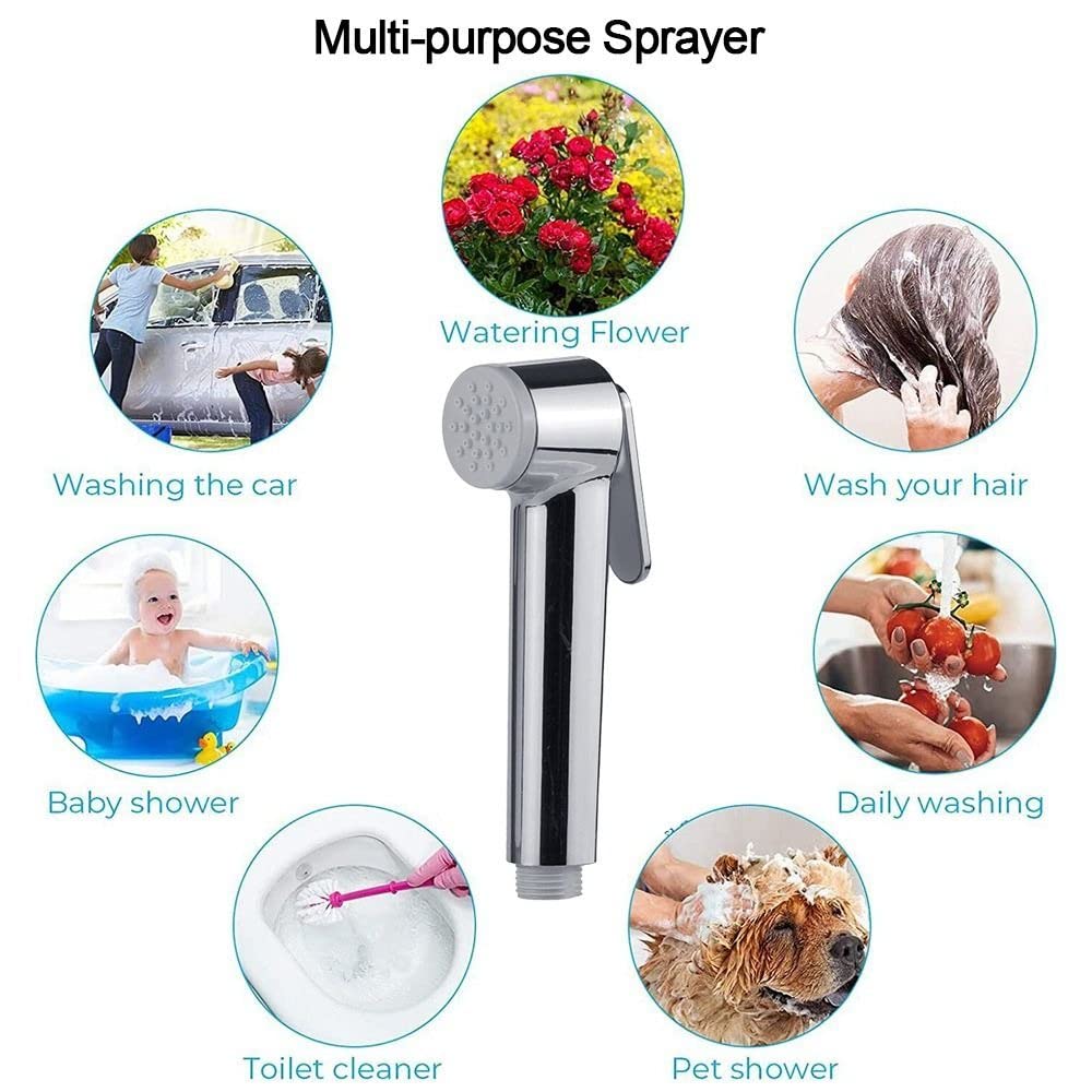 Andy's Orchids 2pcs Sprayer Shower Head, Toilet Bidet Douche Spray Self Cleaning Bidet Shower Hand Sprayer Shower Head Toilet Accessories Hand Bidet Faucet