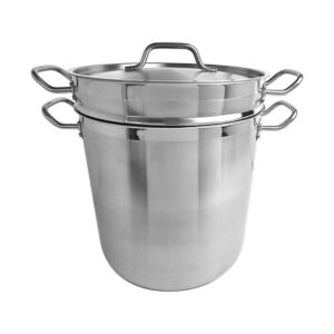 truecraftware-16 quart stainless steel double boiler 3 piece set- steam melting pot cookware stainless steel double boiler pot for melting chocolate candy butter and cheese dishwasher & oven safe