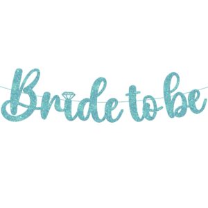 katchon, blue glitter bride to be banner - 10 feet, no diy | blue bride to be sign for bachelorette party decorations | bridal shower banner for bridal shower decorations | bride to be decorations