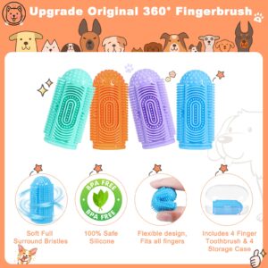 YUEYUEJIA Dog Toothbrush Finger Toothbrush Dog Tooth Brushing Kit 4Pack Dog Finger Toothbrush for Dog Teeth Cleaning&Dog Dental Care Dog Tooth Brush Dog Toothbrush Kit Pet Toothbrush