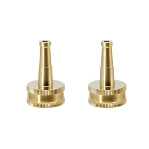 annicoo 2 pack solid brass jet sweeper jet nozzle, adjustable heavy duty hose nozzle for cleaning car siding driveway, 2 inch 2