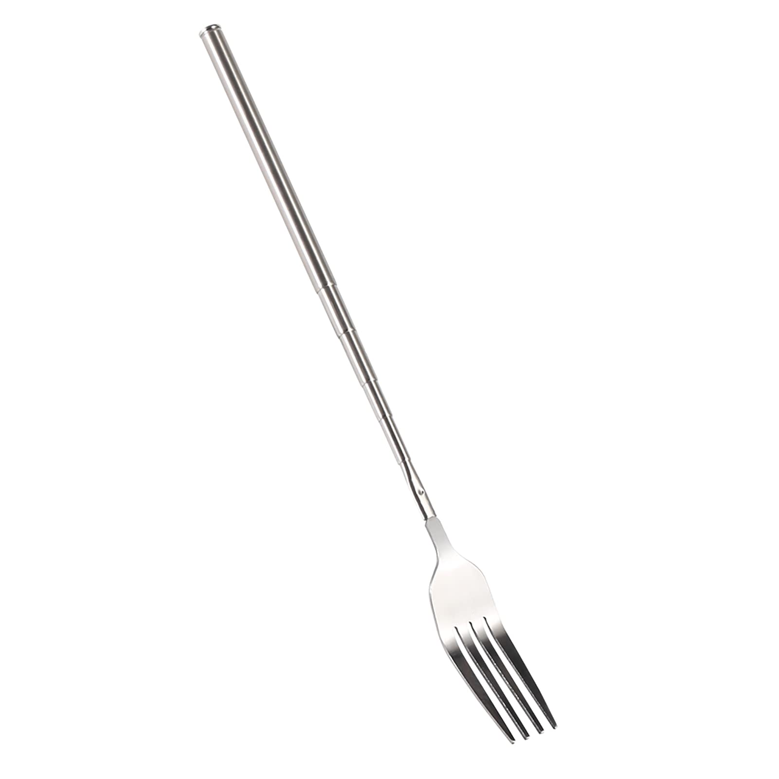 Haosie Extendable Fork, 8.7 to 25.4 Inch Long Fork, Telescopic Fork, Retractable Fork BBQ Dinner Fruit Dessert Extended Fork Sturdy and Durable Stainless Steel Tableware（1pcs）