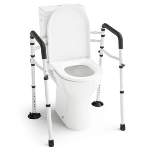 wayes toilet safety rails - toilet arms for elderly, fit for most toilet, up to 300 lbs, adjustable height & width