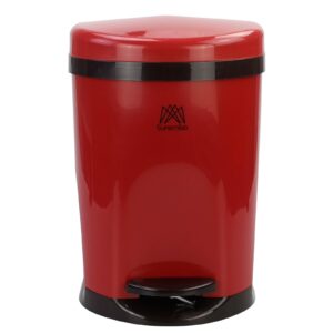 easymanie 1.8 gallon round pedal trash can, small waste basket with lid, red bathroom garbage can