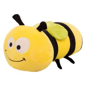 zhidiloveyou bee plush stuffed animal cute stuffed bumble bee hug pillow toy for kids, 17.72"