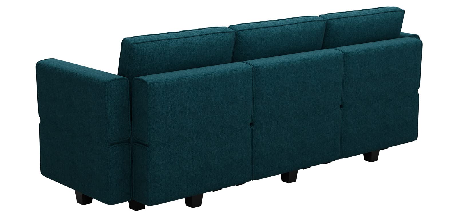 Belffin Small Sectional Sofa Modular L Shaped Couch 3 Seater Sectional Couch Convertible Chaise Ottoman with Storage Peacock Blue