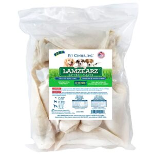 pci pet center inc lamzearz - 10 pack of premium lamb ear dog treats