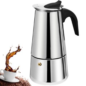 ditosh 6 cup stovetop espresso maker stainless steel moka pot espresso maker percolator italian coffee maker capable mocha coffee machine cafe classic maker for home & camping 300ml 10oz