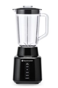 toastmaster 350 watt blender with 48 oz bpa-free jar, black, tm-600bl