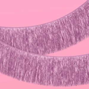 xo, fetti light purple fringe banner - 5 ft. | bachelorette party decorations, birthday party decor, baby shower supplies, photo booth banner backdrop