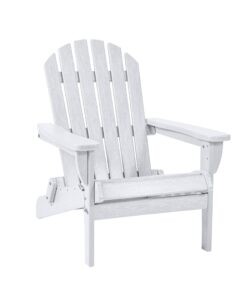 keter willoughby folding adirondack chair with weatherproof finish, outdoor furniture for entertaining by the pool, patio, and fire pit, easy assembly for sturdy and steady outdoor seating, white