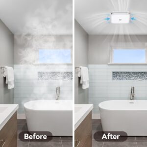 OREiN Bathroom Exhaust Fan with Light, 100 CFM 1.5 Sones, 25W Bathroom Fan with Light for Home, 1000lm LED Light 3000K/4000K/5000K Selectable & Nightlight, FCC/ETL Listed, Bathroom Fan Light Combo