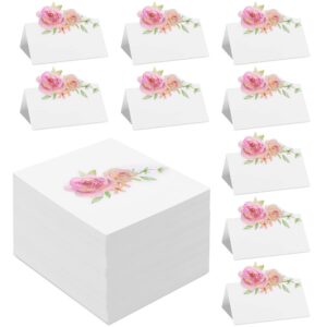 60 pcs floral place cards for wedding small tent name card table setting for banquets dinner parties baby shower weddings 3.5 x 2 inch