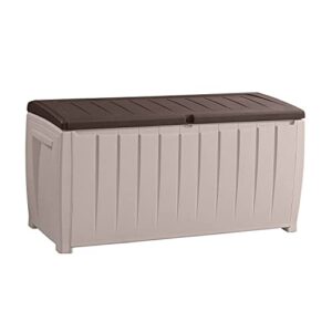 melken novel plastic deck storage container box outdoor patio garden furniture 90 gal