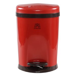 ggbin 7 liter plastic garbage can with foot pedal, 1 pack, red