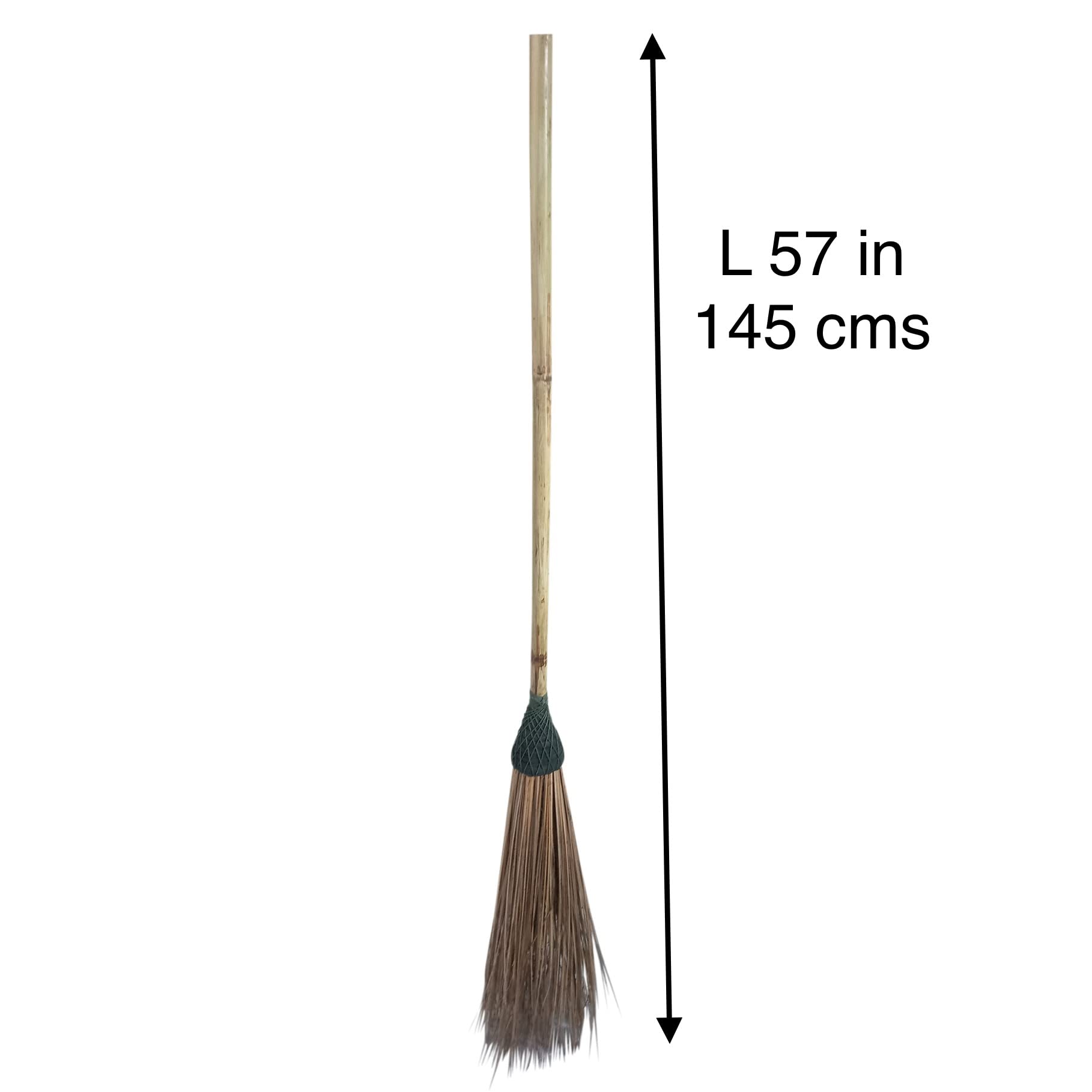 SN SKENNOVA - Handcrafted Coconut Leaf Stick Broom: Heavy Duty Cleaning Power for Home Patio Gardening