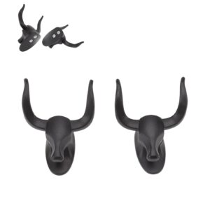 heavy duty towel hooks, 2 packs cow head wall hooks decorative wall hooks towel hooks for bathroom wall mounted clothes hanger coat hook rustic bathroom decor