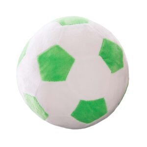 zhidiloveyou 9" plush soccer ball stuffed toy, plush football pillow soccer gift for kids, white-green