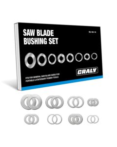 craly saw blade bushing set, arbor adapter kit, reduction ring combo, 30mm-5/8'', 20mm-5/8'', 7/8''-5/8'', 20mm-1/2'', 1''-5/8'', 20mm-10mm, 5/8''-3/8'', 5/8''-1/2'', 16-pack(bu-08-16)