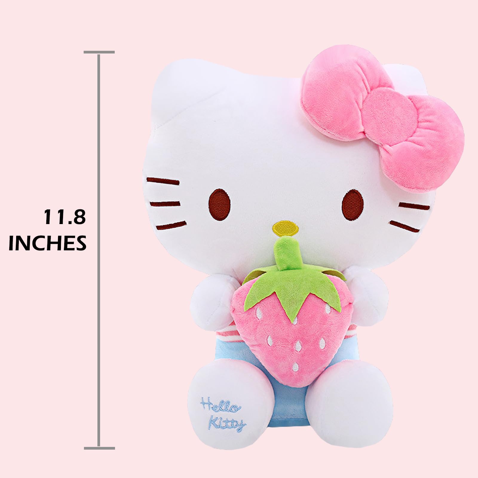 Kitty Plush Toys,Kawaii Cartoon Kitty Plush Doll Stuffed Animals Toy,Cute Kitty Cat Soft Plush Pillow Birthday Gifts for Girls (Strawberry)