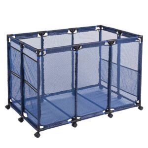 zehuoge rolling mesh pool storage bin, metal tube with coating, air dry items quickly & easily roll the mesh storage bins to home garage or shed (48"x30"x34", blue)