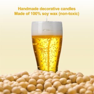 HouseAid Decorative Scented Beer Candle, Handmade Stylish Candle for Gift, 100% Soy Wax, Jar Candle