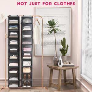 DOIOWN Hanging Closet Organizer and Storage: Upgraded 10 Shelf Closet Hanging Organizer with Clear Cover,Hanging Closet Shelves,Hanging Shelves for Closet