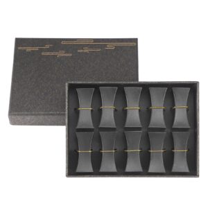 youda 10pcs chopstick rests alloy chopsticks holders for holding spoon forks knives(black)