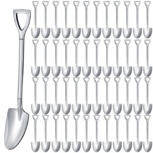 zhehao 100 pcs shovel spoons 6.1 inch stainless steel spoon reusable dessert spoon for ice cream fruit coffee home restaurant kitchen, silver