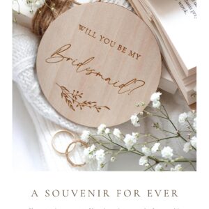 Jolicoon Will you be my bridesmaid wooden card with flip envelope and seal sticker - Bridesmaid proposal card