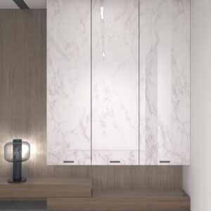 White/Gray Glossy Marble Contact Paper Wallpaper 15.8"x78.7" Peel and Stick Wallpaper Self Adhesive Thick Removable Waterproof DIY Vinyl Film for Kitchen Countertops Cabinet Furniture Refurbishment