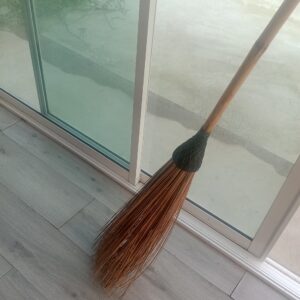 SN SKENNOVA - Handcrafted Coconut Leaf Stick Broom: Heavy Duty Cleaning Power for Home Patio Gardening