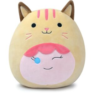 terbaik 12inch cat plush pillow,cute cat soft plushies squishy cat stuffed animal kawaii plushtoy kitten throw pillow decoration kawaii cat plushies gifts for girls boys