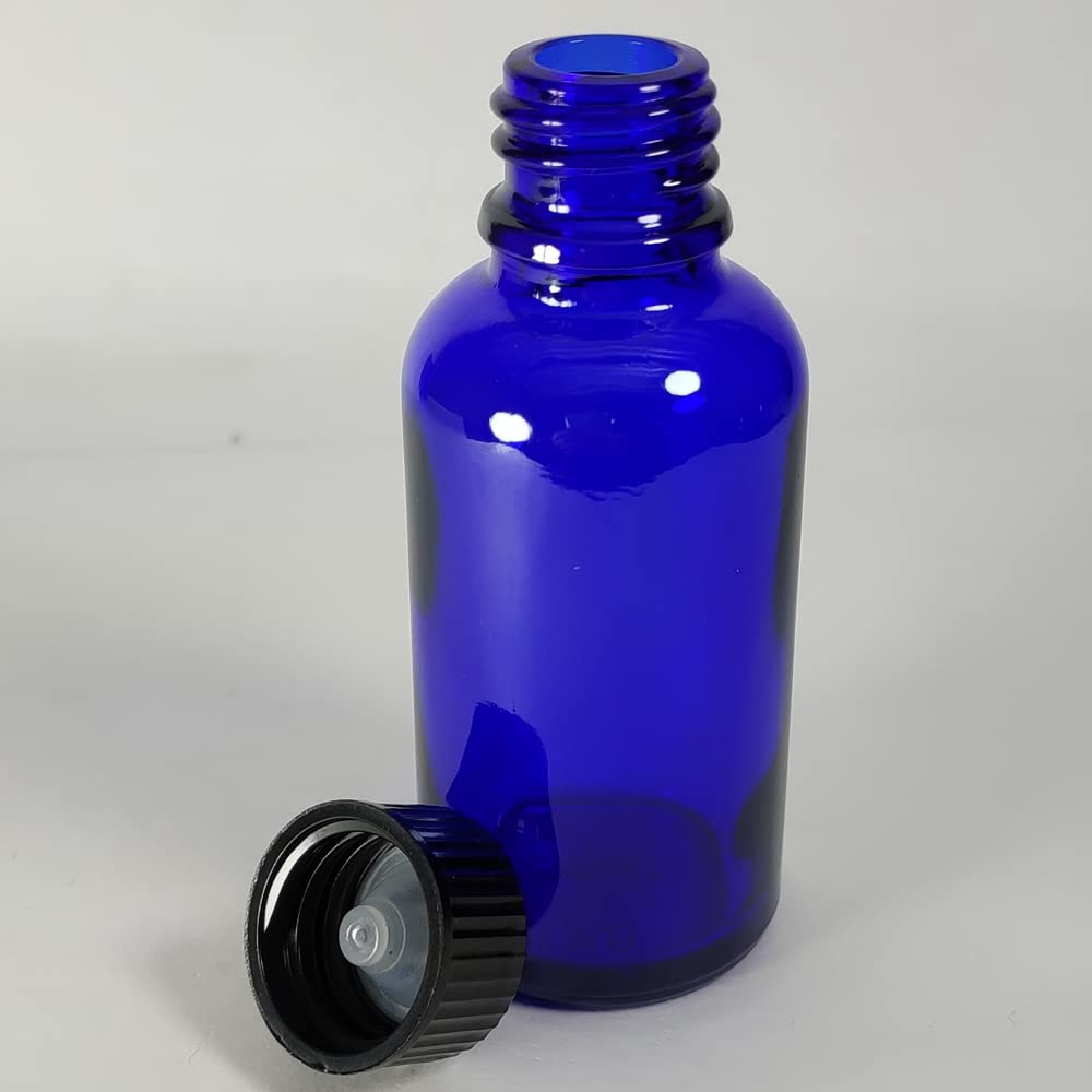 Bioll 30ml (1 oz) glass bottle. Essential oil bottle with lid. For Perfume, Aromatherapy, Lab Refillable Sample Vials - 12 Pack (Clear)