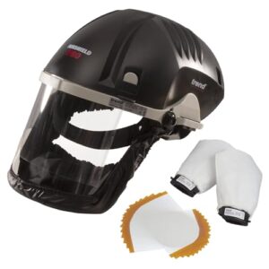 trend airshield pro respirator & face shield bundle with replacement visor overlays and additional twin air filters, air/pro/d5