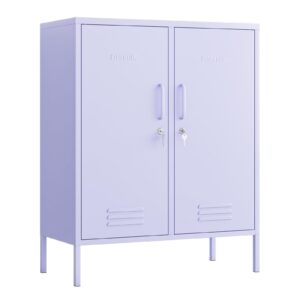 aiasuit 2 doors lockable metal storage cabinet 3 tiers shelf multifunctional storage organizer detachable shelves easy to assemble purple size: 39.37”h x 31.5”w x 14.96”d