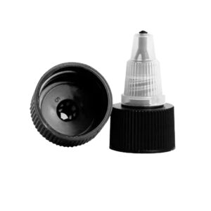 Black & Natural Plastic Twist Top Caps (24/410) with Press and Seal Liners for Squeeze Bottles Replacement Caps Cosmetic Bottles Arts and Crafts (12 Pack)