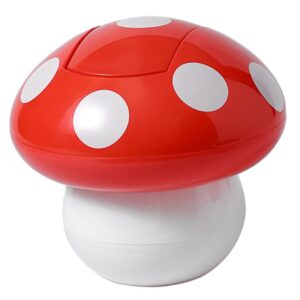 garneck desktop mini trash can with lid - cute cartoon mashroom waste can - pipefitter bro game theme mushroom decorating trash can for home office kitchen desk