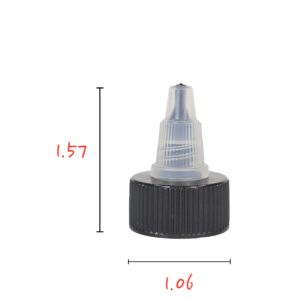 Black & Natural Plastic Twist Top Caps (24/410) with Press and Seal Liners for Squeeze Bottles Replacement Caps Cosmetic Bottles Arts and Crafts (12 Pack)