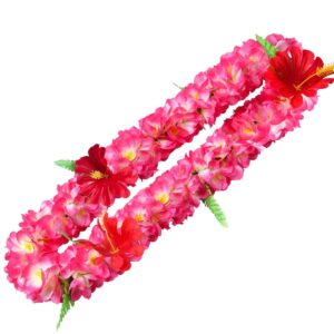 1pcs luxury necklaces hawaiian leis tropical flower lei graduation hawaiian lei summer beach garland thick hawaii luau party favors decoration holiday wedding birthday party supplies (13,hawaiian