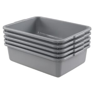 Drephia 5-Pack 8 L Commercial Bus Box, Small Wash Bus Tub, Gray