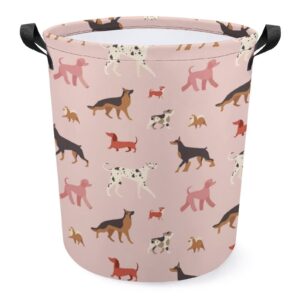 foruidea most popular dog breeds laundry basket,laundry hamper,collapsible storage bin, oxford fabric clothes baskets,nursery hamper for home,office,dorm,gift basket