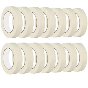 lazybug studio masking tape 1 inch wide, 14 pack adhesive painting tape bulk for general purpose use, 1 inch x 55 yards x 14 rolls, 770 yards in total