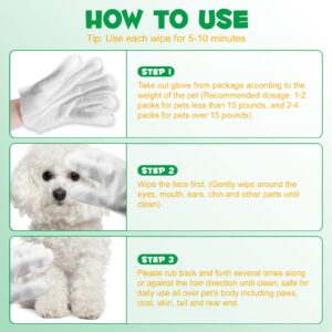 AIOBEECY Cleaning Pet Gloves Wipes for Dogs and Cats, Coconut Oil Cleaning Pet Gloves Can Nourish Fur for Puppies/Cats, Cleaning & Deodorizing Pet Gloves Wipes, Degradable Pet Wipes(Glove, 6Pcs)