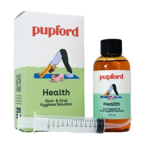 pupford gum and oral hygiene solution, reduces plaque & tartar, supports clean teeth & gum health, freshens breath, water additive, 4-oz bottle