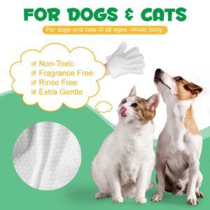 AIOBEECY Cleaning Pet Gloves Wipes for Dogs and Cats, Coconut Oil Cleaning Pet Gloves Can Nourish Fur for Puppies/Cats, Cleaning & Deodorizing Pet Gloves Wipes, Degradable Pet Wipes(Glove, 6Pcs)