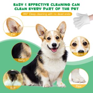 AIOBEECY Cleaning Pet Gloves Wipes for Dogs and Cats, Coconut Oil Cleaning Pet Gloves Can Nourish Fur for Puppies/Cats, Cleaning & Deodorizing Pet Gloves Wipes, Degradable Pet Wipes(Glove, 6Pcs)