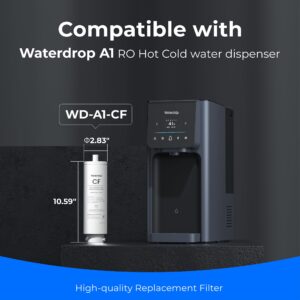 Waterdrop 𝐖𝐃-𝐀𝟏-𝐂𝐅 Filter, Replacement for 𝐖𝐃-𝐀𝟏 Countertop Reverse Osmosis Hot and Cold water Dispenser, 6-month Lifetime