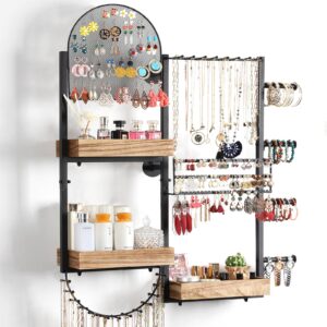 keebofly jewelry organizer wall mount hanging jewelry organizer large jewelry organizer jewelry holder organizer display hanging organizer for earrings rings necklaces bracelet watch perfume